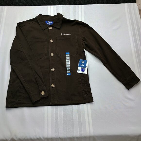 Ford | Jackets & Coats | Ford Bronco Mens Brown Buttonup Work Jacket ...